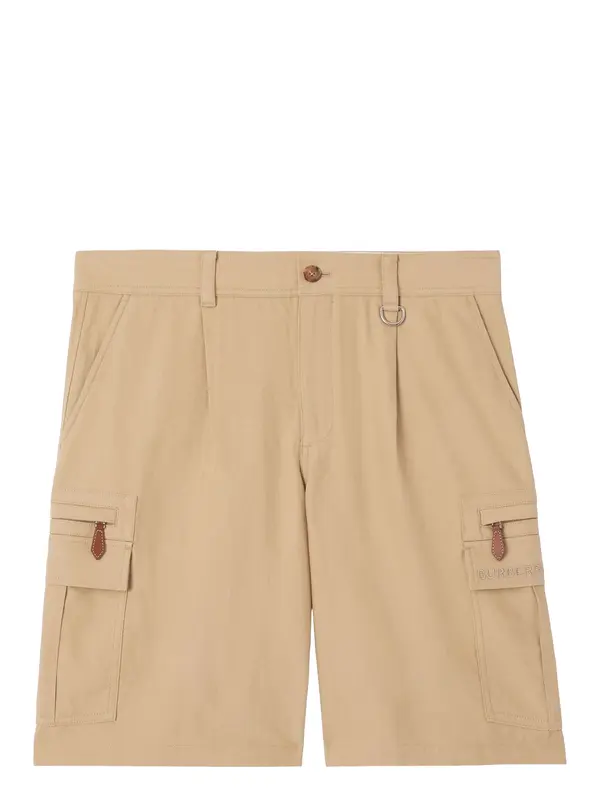 Burberry Embroidered-logo Cargo Shorts - Neutrals