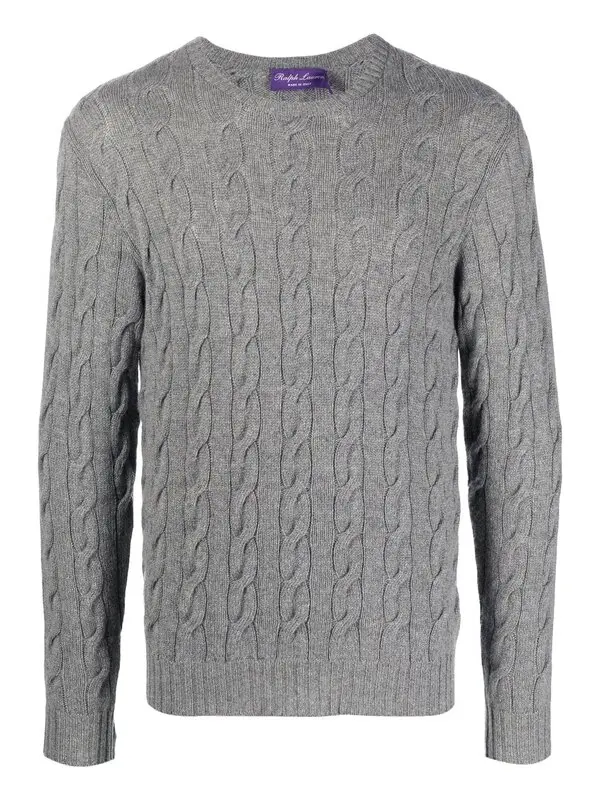 Ralph Lauren Purple Label Cable-knit Cashmere Jumper - Grey