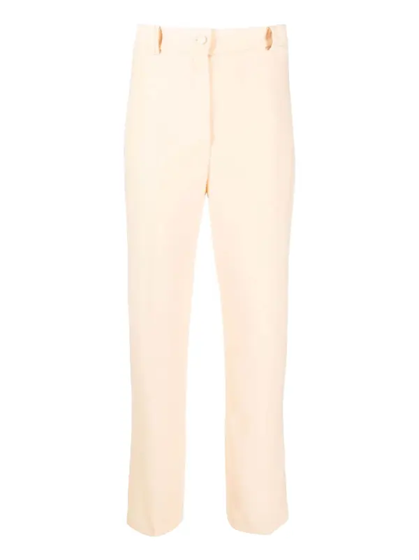 HEBE STUDIO Tailored High-waisted Trousers - Neutrals
