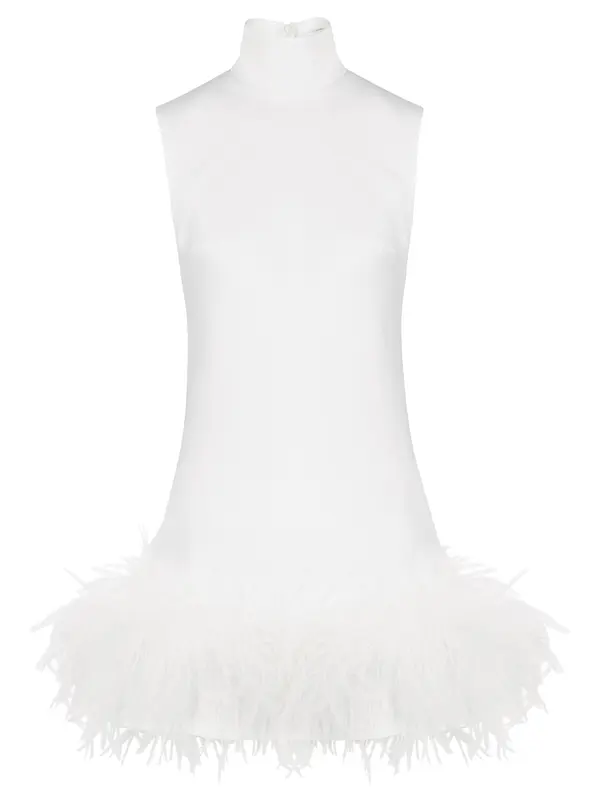 16Arlington Umiko Feather-trimmed Mini Dress - Ivory