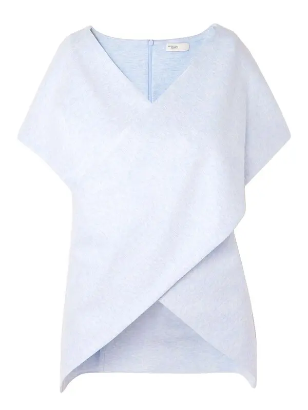 Rosetta Getty Crossover Mélange Jersey Top - Blue