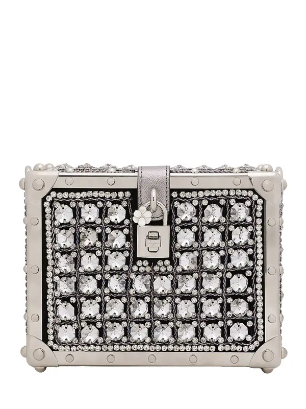 Dolce & Gabbana Jacquard Dolce Box Top Handle Bag - White