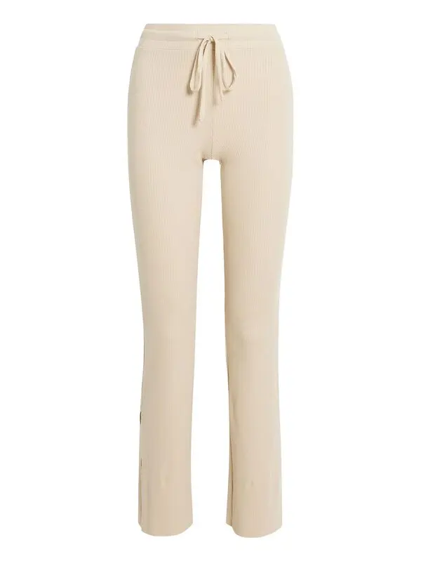 THE RANGE Ribbed Tencel™ Blend Jersey Track Pants - Ecru