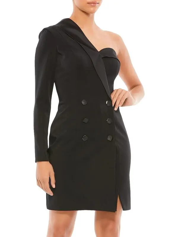 Mac Duggal Ieena One-shoulder Cocktail Dress - Black