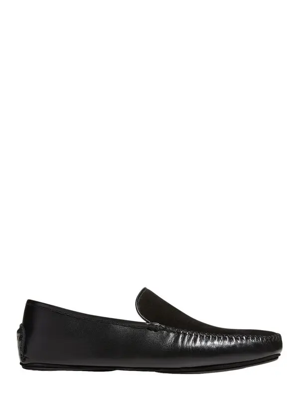 Manolo Blahnik Mayfair Leather Loafers - Black