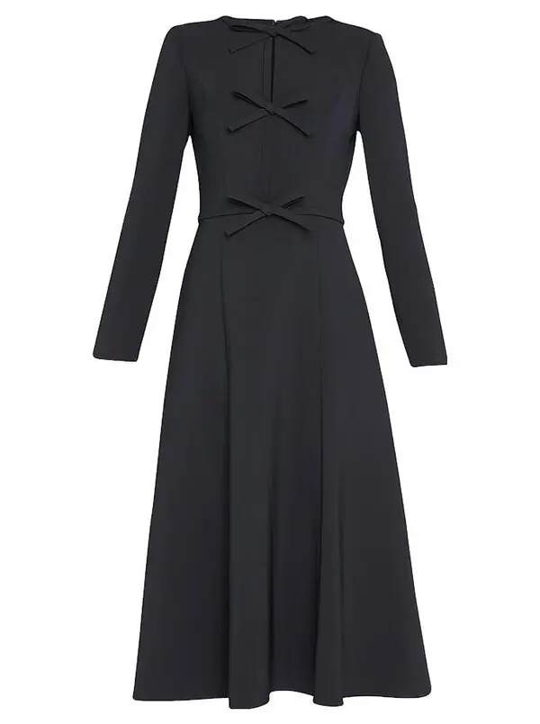 Carolina Herrera Icon Triple Bow Midi-dress - Black