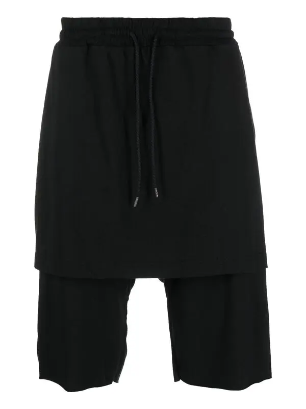 424 Layered-detail Track Shorts - Black