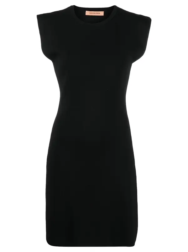 YVES SALOMON Fine-ribbed Mini Dress - Black