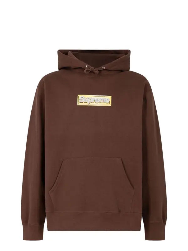 Supreme Bling Box Logo Drawstring Hoodie - Brown