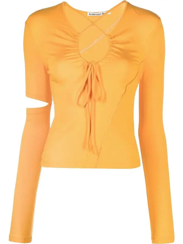 Andersson Bell Cut-out Long-sleeve Top - Orange