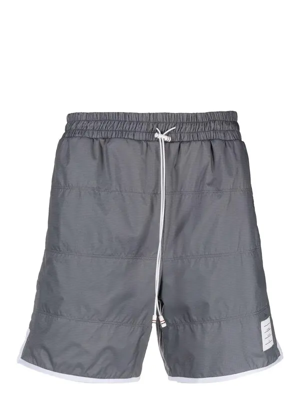 Thom Browne Ripstop Track Shorts - Silver