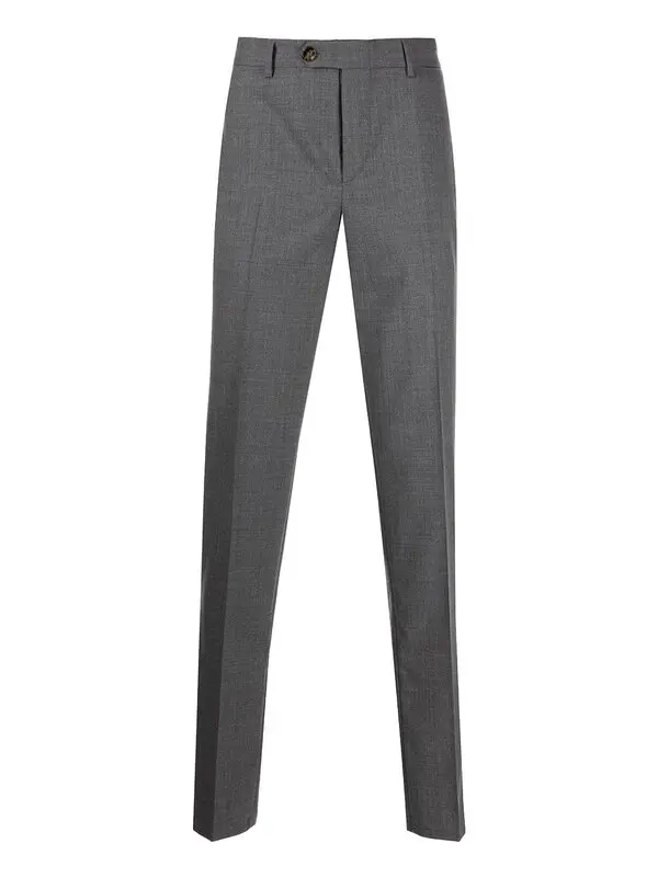 Brunello Cucinelli Slim-fit Wool Tailored Trousers - Grey