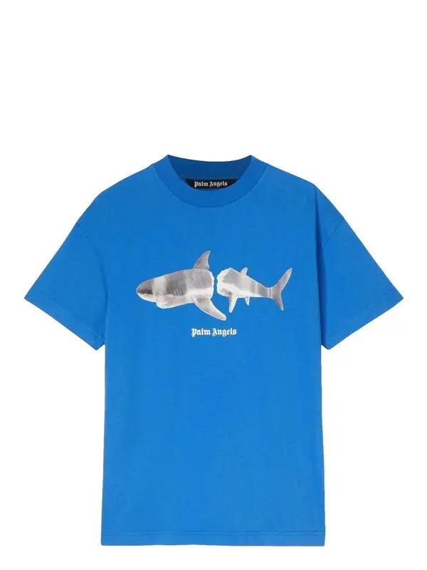 Palm Angels Shark-print T-shirt - Blue