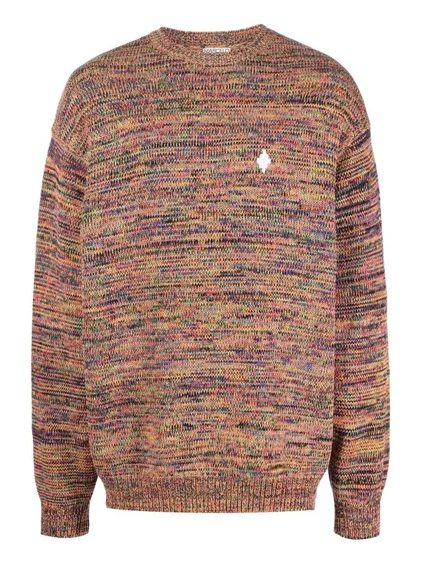 COUNTY OF MILAN Marcelo Burlon Logo-embroidered Knitted Jumper - Orange