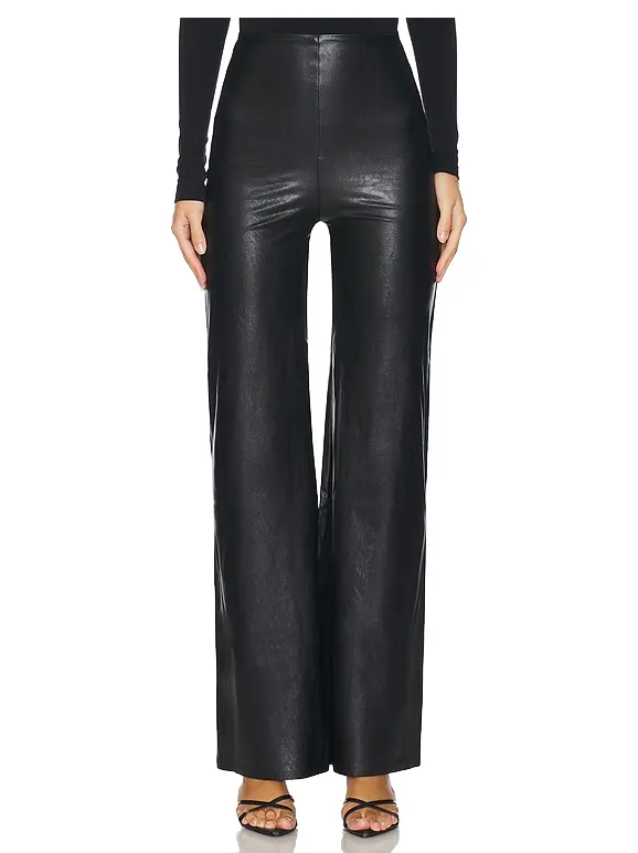 Commando Faux Leather Wide Leg Pant - Black