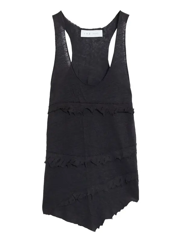 IRO PARIS Boham Distressed Slub Linen Tank - Black