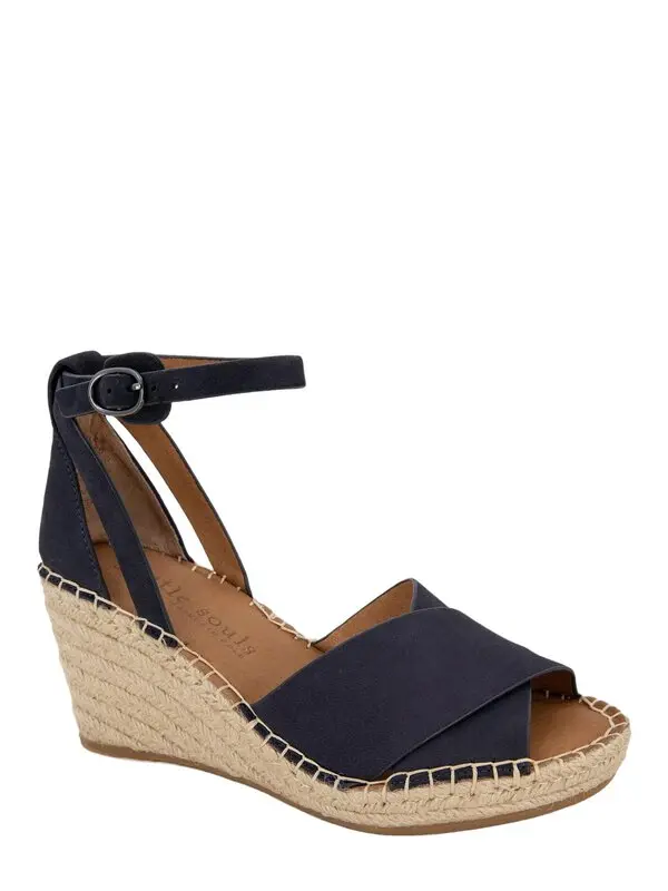 GENTLE SOULS SIGNATURE Charli X Wedge Sandal - Navy