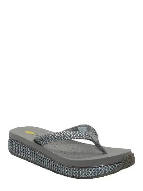 VOLATILE Palau Platform Flip Flop - Pewter