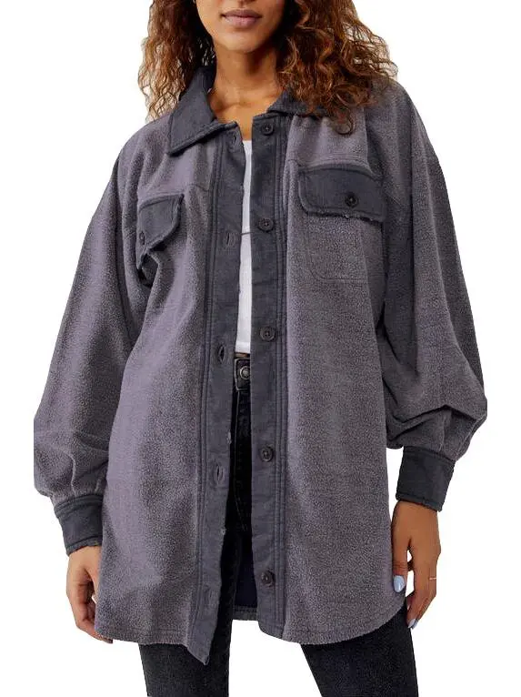 Free People We The Free Ruby Fleece Shirt Jacket - Incense