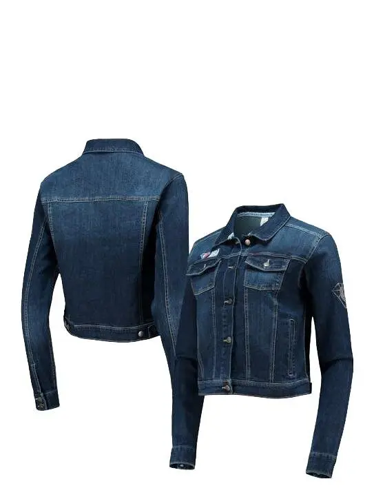 LUSSO Nba 75th Anniversary Swarovski Crystals Denim Jacket - Blue