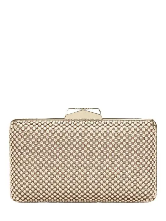 OLGA BERG Natasha Mesh Clutch - Champagne