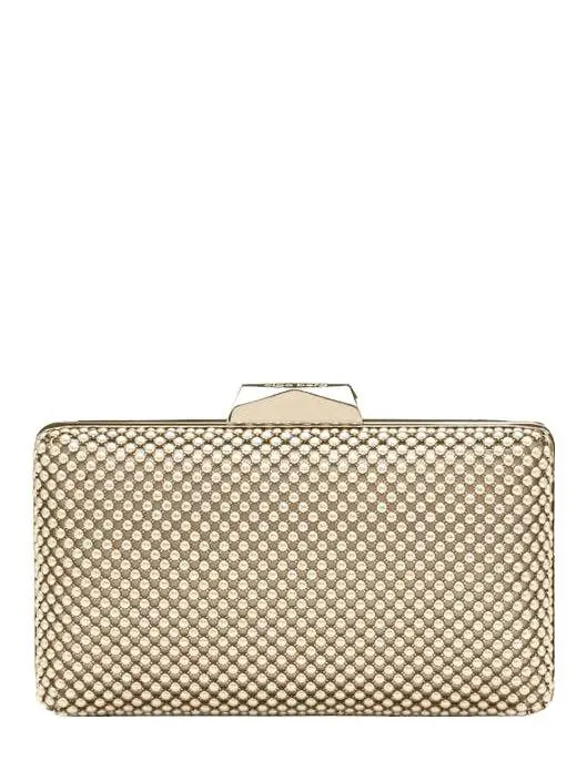 OLGA BERG Natasha Mesh Clutch - Gold