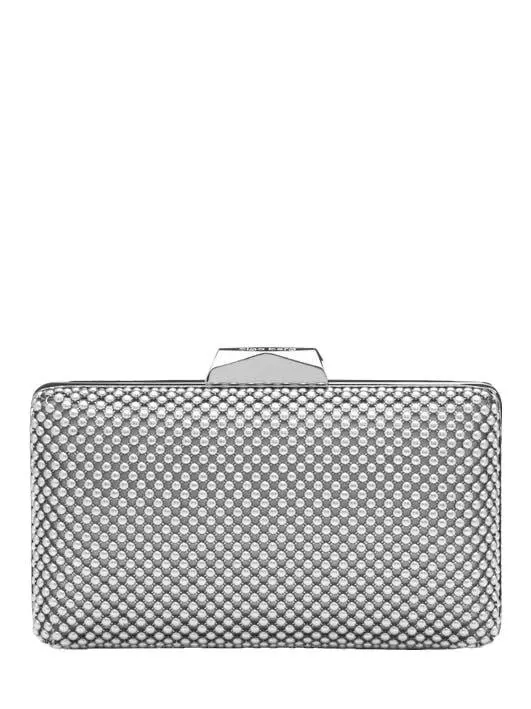 OLGA BERG Natasha Mesh Clutch - Silver