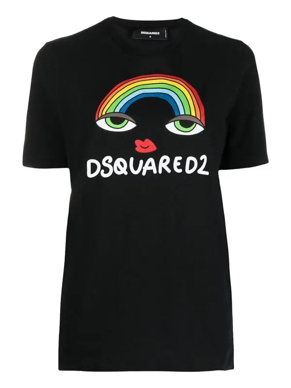 Dsquared2 Cotton T-shirt With Graphic Print - Black