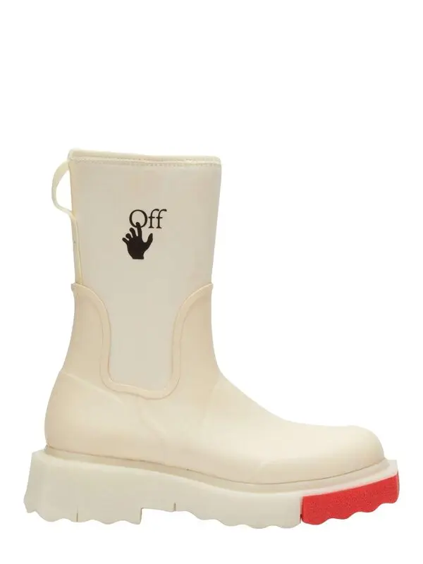 Off-White Logo-print Chelsea Rain Boots - Neutrals