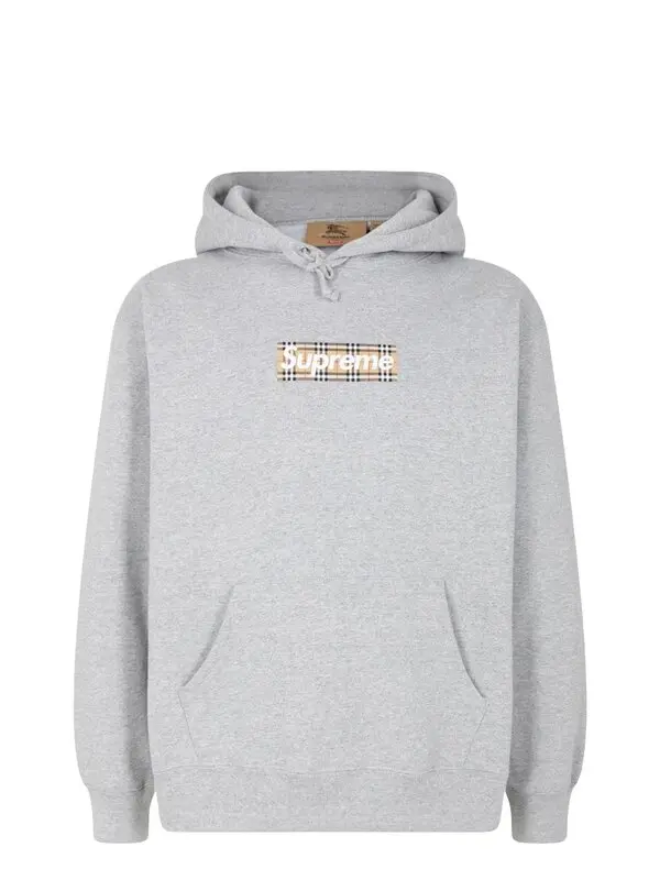 Supreme X Burberry Box Logo Hoodie - Grey
