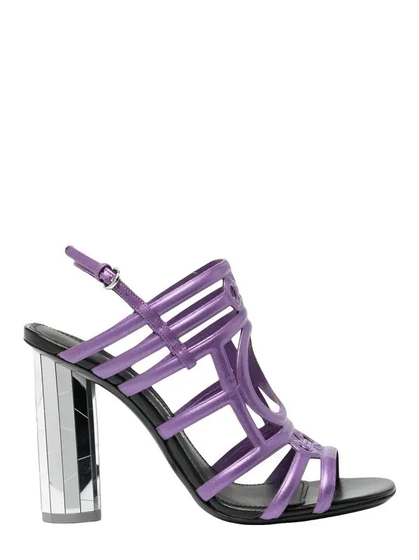 FERRAGAMO 105mm Mirrored-heel Sandals - Purple