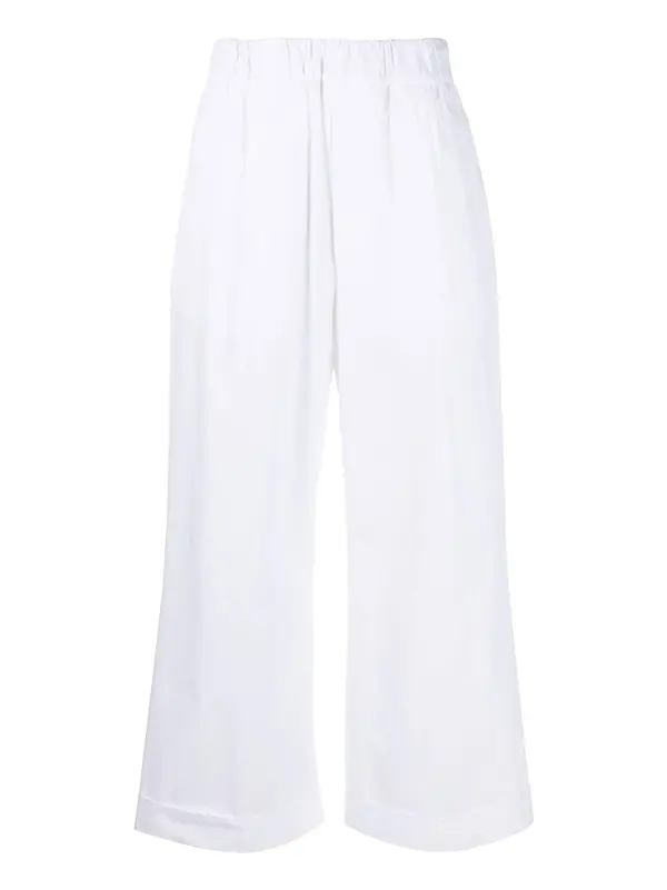 MAISON JEJIA Elasticated Waistband Cotton Culottes - White