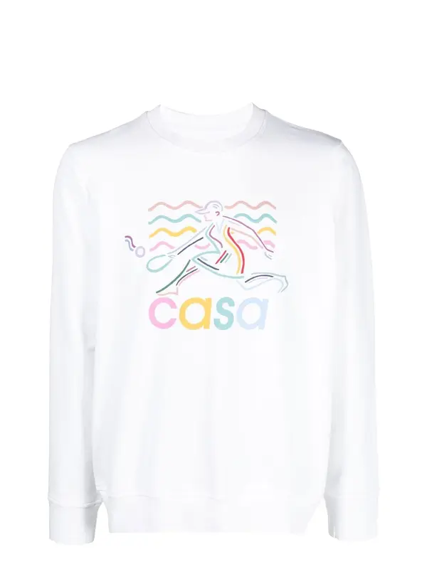 Casablanca Logo-print Organic Cotton Sweatshirt - White
