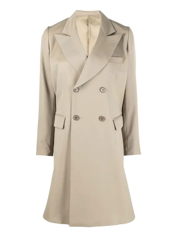 Noir Kei Ninomiya Double-breasted High-low Coat - Neutrals