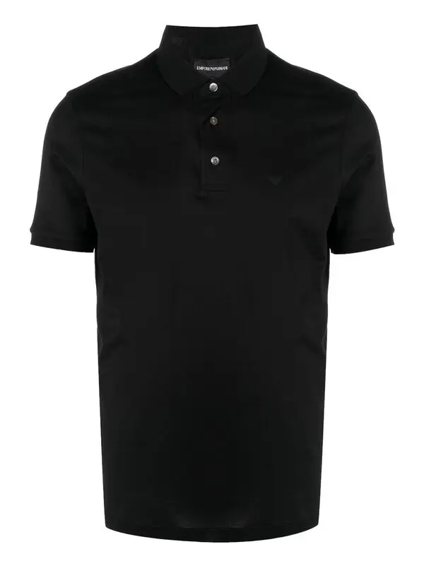Emporio Armani Logo-print Polo Shirt - Black