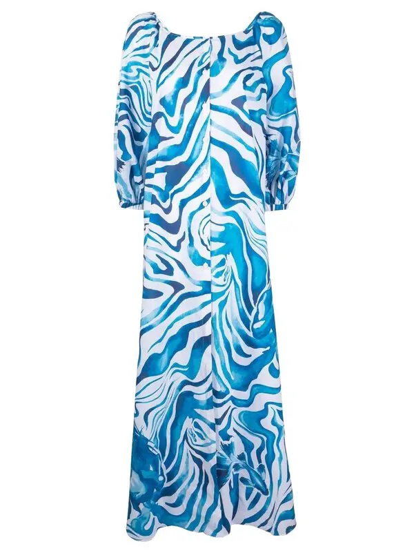 Alberta Ferretti Swirl Print Dress - Blue