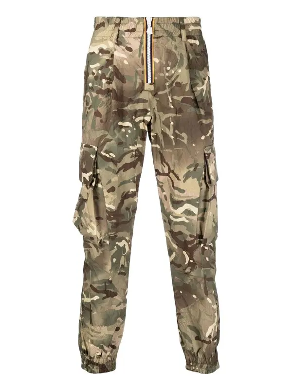 K-WAY Camouflage-print Trousers - Green