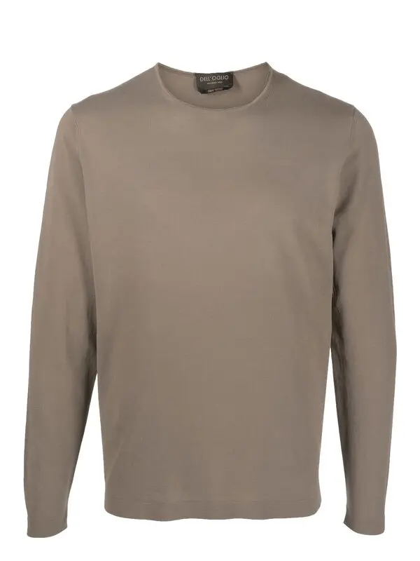 DELL'OGLIO Long-sleeve Cotton Jumper - Green