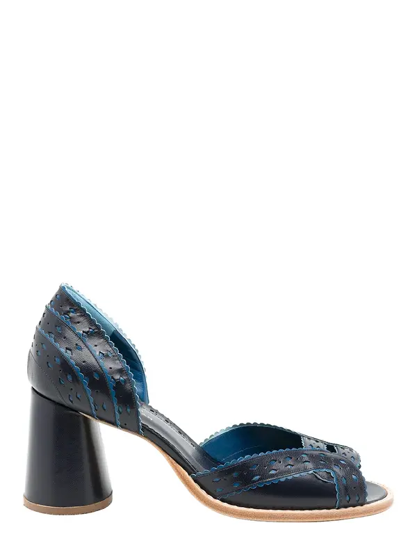 STUDIO CHOFAKIAN Secret Garden Peep-toe Pumps - Blue