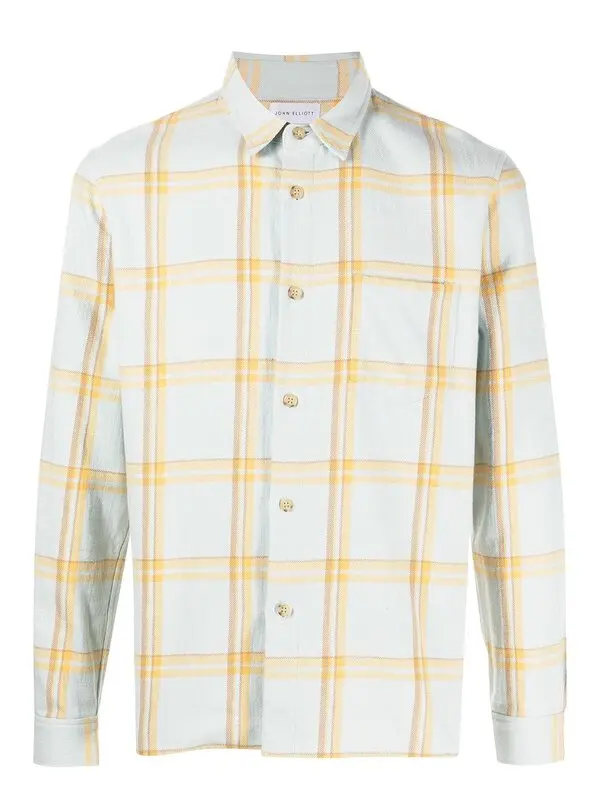 John Elliott Sly Check-print Shirt - Blue