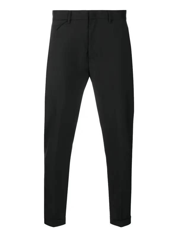LOW BRAND Cropped Tailored Trousers - Black