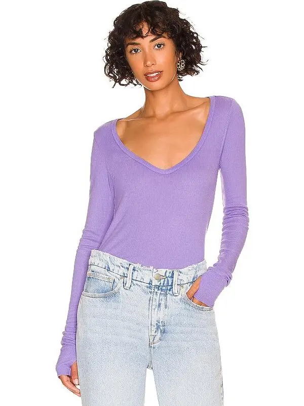 Michael Lauren Otis Long Sleeve Top - Deep Lavender