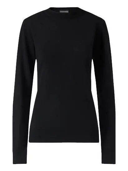 Emporio Armani Pure Virgin Wool Crew-neck Jumper - Black