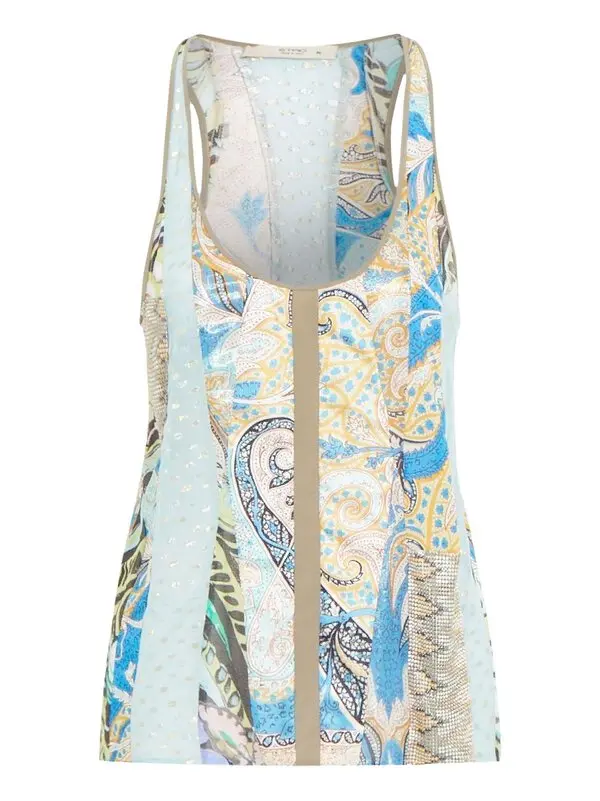 Etro Embellished Fil Coupé Chiffon Tank - Multicolor