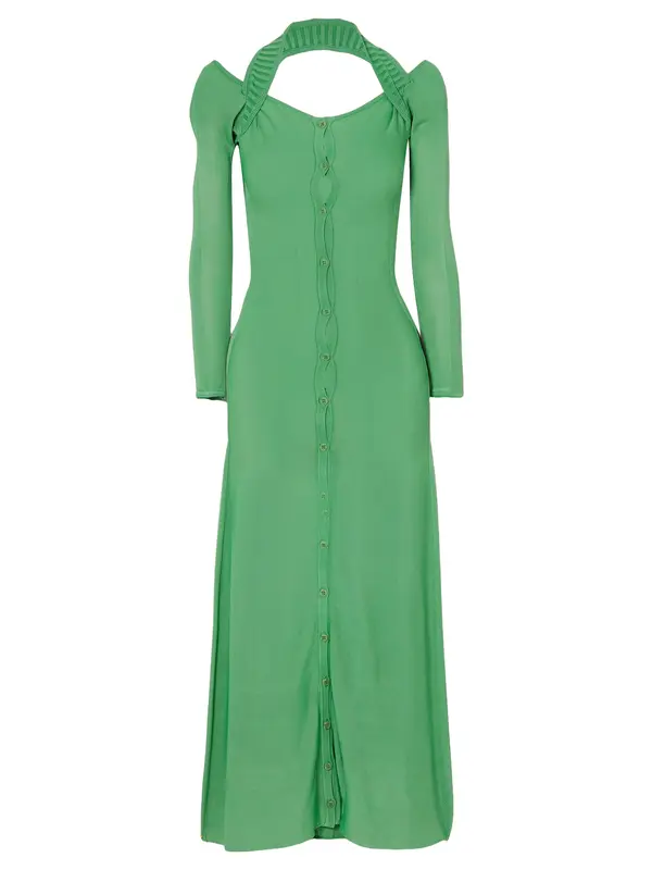 Jacquemus Lagoa Cold-shoulder Maxi Dress - Green