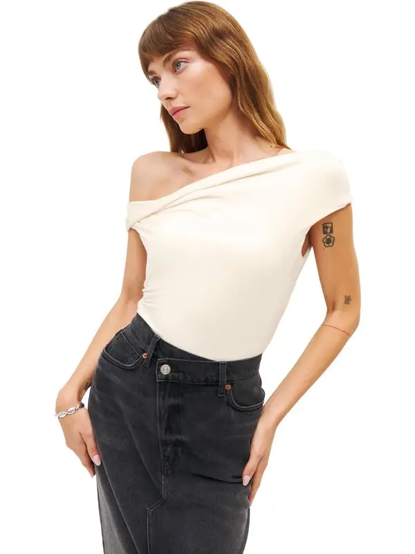 REFORMATION Cello Knit Top - Ivory