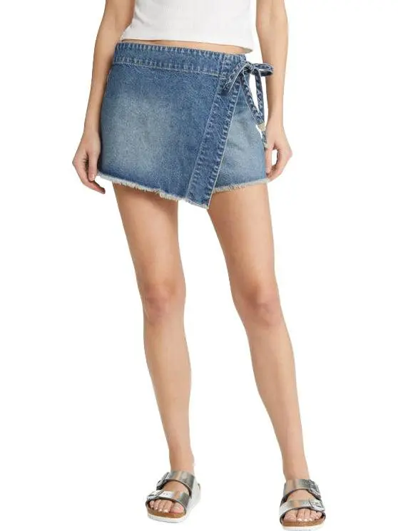 Free People Emmy Denim Skort - Misty Blue
