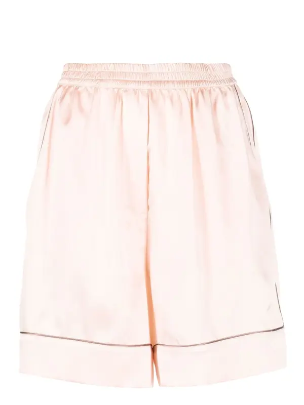 Dolce & Gabbana Contrast-detail Silk Shorts - Pink