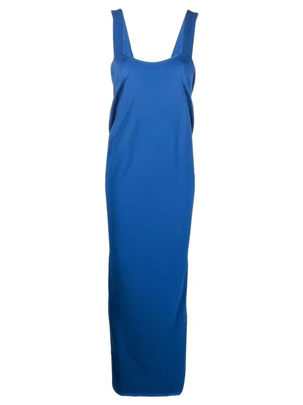 Alberta Ferretti V-back Draped Maxi Dress - Blue