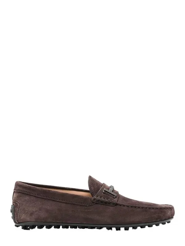 TOD'S Suede Bar Loafers - Brown